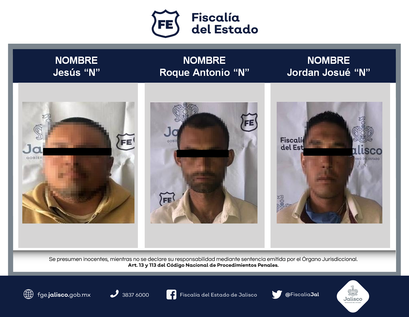 DETIENE A TRES SUJETOS QUE EN EL AÑO 2010 PARTICIPARON EN EL ROBO A UN ...